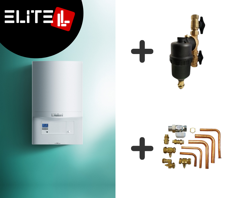 Pack Complet Chaudière Vaillant ecoTEC pro VCW 286 avec Kit Raccordement et Filtre Anti-Boue ...
